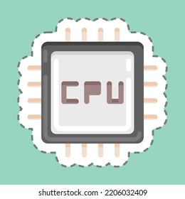 Sticker Line Cut Cpu Suitable Computer Stock Vector (Royalty Free ...