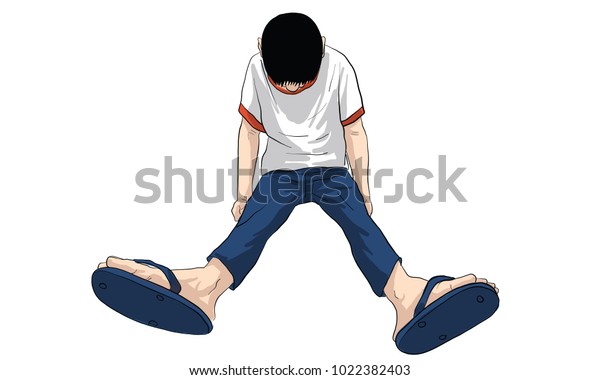 Sticker Line Man Action Cartoon Vector Stock Vector (Royalty Free ...