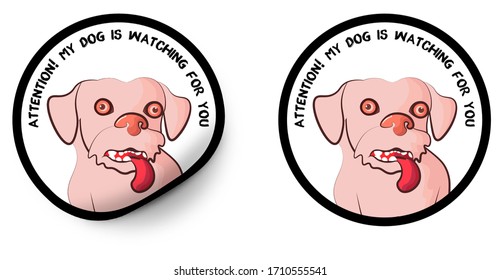 Sticker Little Crazy Dog Big Eyes Stock Vector (Royalty Free ... Sticker Little Crazy Dog Big Eyes Stock Vector (Royalty Free ...