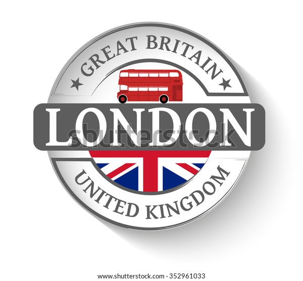 Sticker London Red London Bus Stock Vector (Royalty Free) 352961033 ...