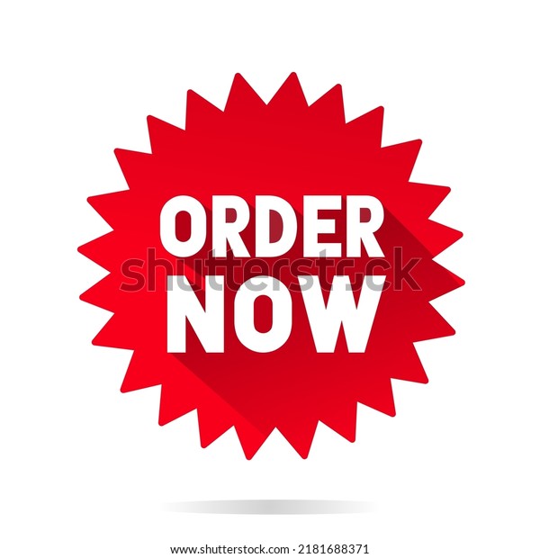 Sticker Order Now Banner Vector Illustration Stock Vector (Royalty Free ...
