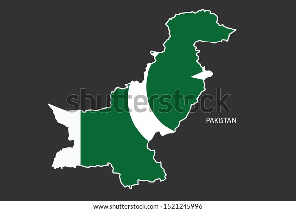 Sticker Outline Map Pakistan Flag Pakistan Stock Vector (Royalty Free ...
