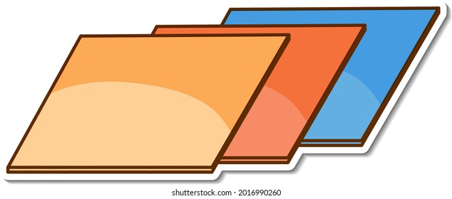 Sticker Parallelogram Shape On White Background Stock Vector (Royalty ...