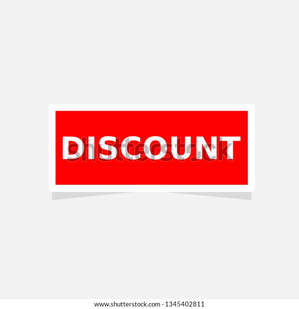Sticker Red Label Discount On White Stock Vector (Royalty Free ...