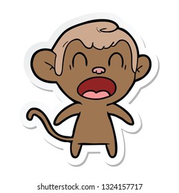 Sticker Shouting Cartoon Monkey Stock Vector (Royalty Free) 1324157717 ...
