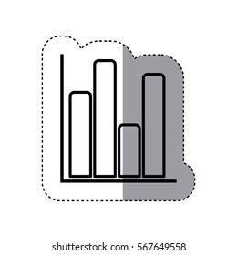 Sticker Silhouette Column Chart Icon Flat Stock Vector (Royalty Free ...