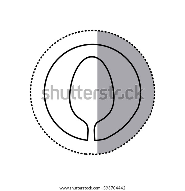 Sticker Sketch Spoon Circle Vector Illustration Stock Vector (Royalty ...