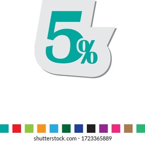 Sticker Vector Discount 5 Persent Stock Vector (Royalty Free ...