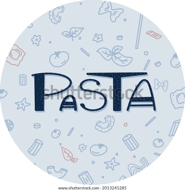 Sticker Word Pasta Types Pasta Vector Stock Vector (Royalty Free ...