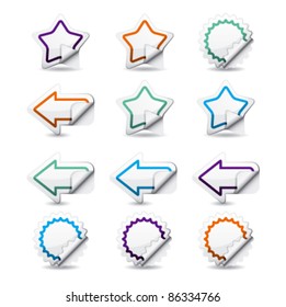 Stickers Different Shapes Stock Vector (Royalty Free) 86334766 ...