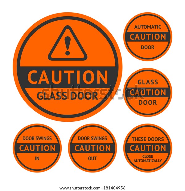 Stickers Labels On Door Vector Illustration Stock Vector (Royalty Free ...