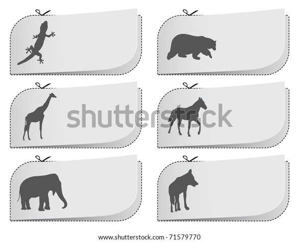 Stickers Tags Animals Stock Vector (Royalty Free) 71579770