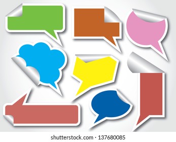 Stickers Talk Bubbles Stock Vector (Royalty Free) 137680085 | Shutterstock