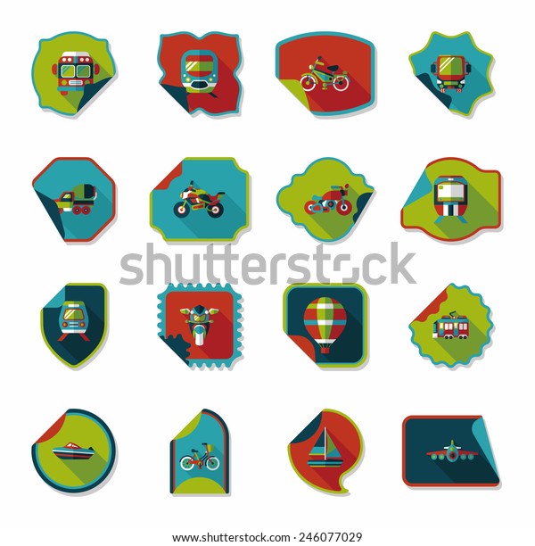 Stickers Transport Stock Vector (Royalty Free) 246077029 | Shutterstock