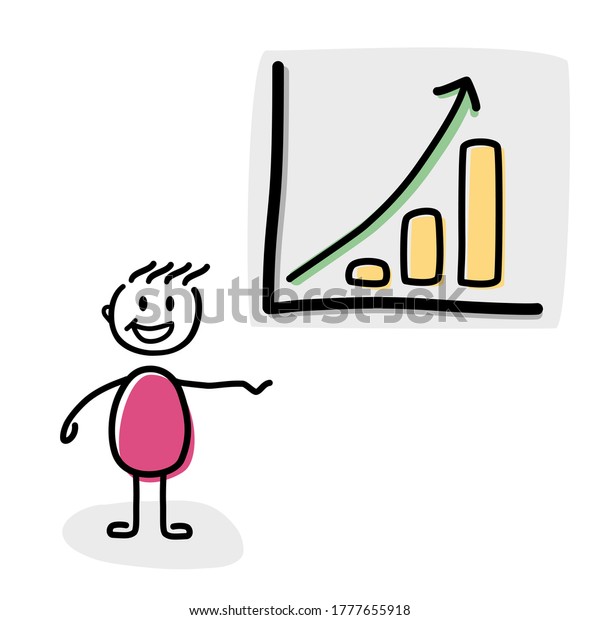 Stickfigure Front Falling Rising Chart Adjustable Stock Vector (Royalty ...