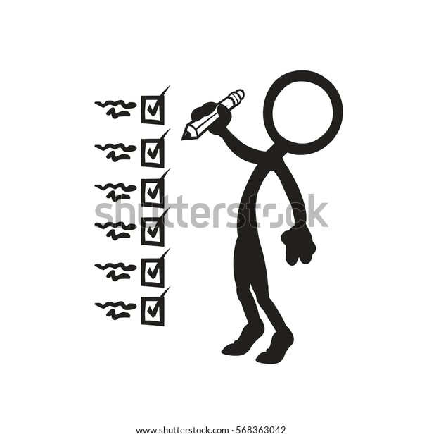 Stickfigure Goal Checklist Stock Vector (Royalty Free) 568363042