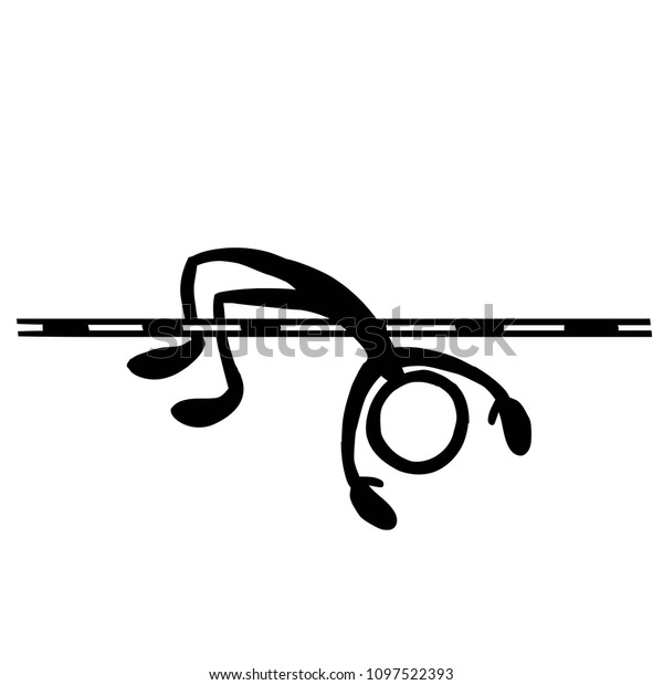 Stickfigure Leaping Jumping High Jump Stock Vector (Royalty Free ...