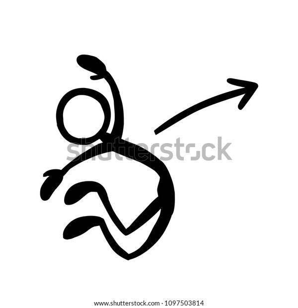 Stickfigure Leaping Jumping Long Jump 3 Stock Vector (Royalty Free ...