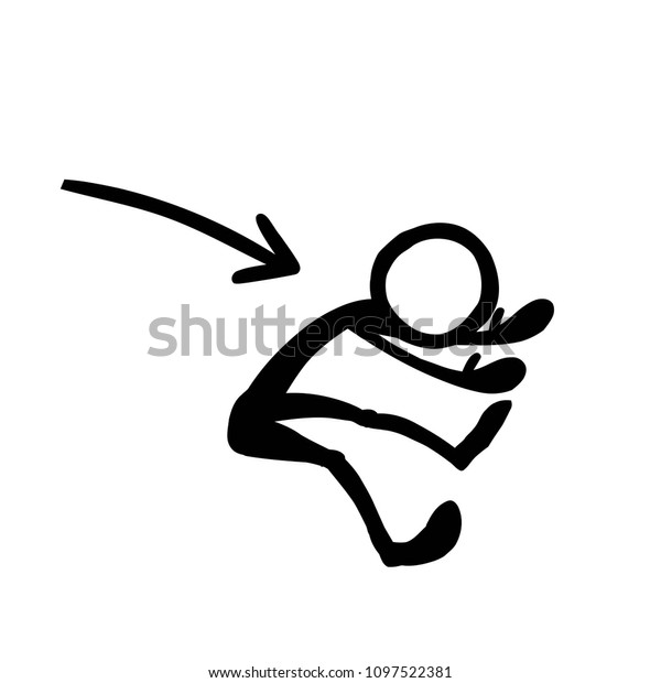 Stickfigure Leaping Jumping Long Jump 1