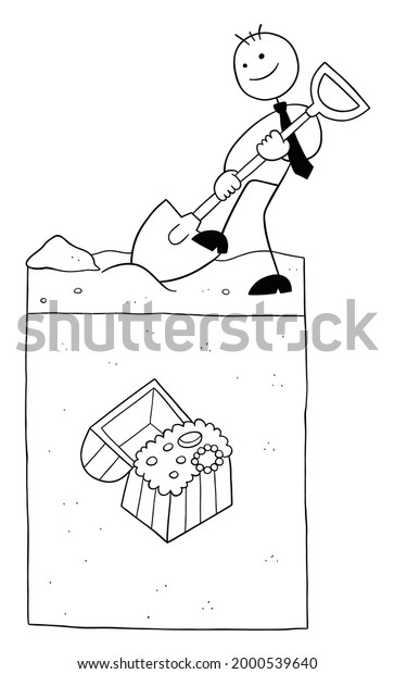 Stickman Businessman Character Digging Ground Big Stock Vector (Royalty ...