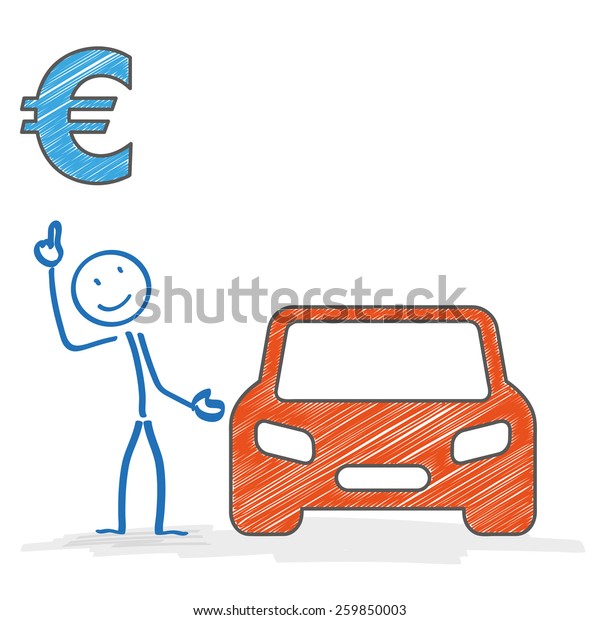Stickman Car On White Background Eps Stock Vector (Royalty Free ...