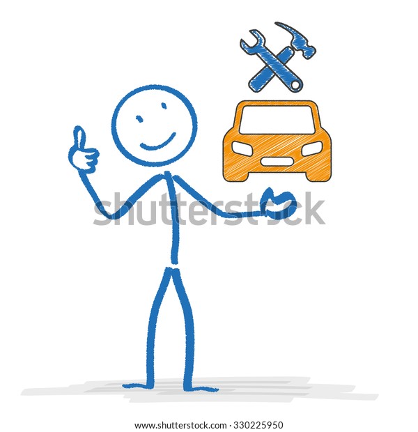 Stickman Car Tools Symbols Eps 10 Stock Vector (Royalty Free) 330225950 ...