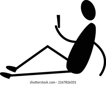 Stickman Figure Symbol Mobile Hand Illustration Stock Vector (Royalty ...