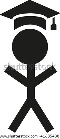 Stickman Graduation Hat Stock Vector (Royalty Free) 416854381 ...