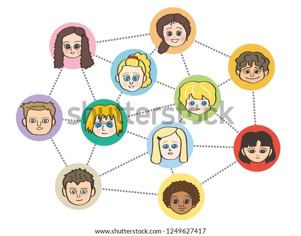 Stickman Illustration Relationship Graph Showing Social 스톡 벡터(로열티 프리 ...