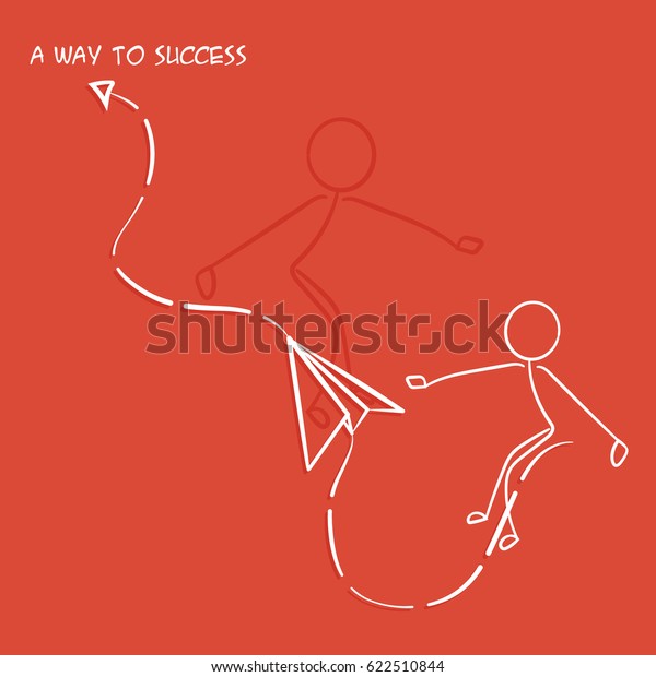 Stickman On Plane Creative Business Atrategy Stock Vector (Royalty Free ...