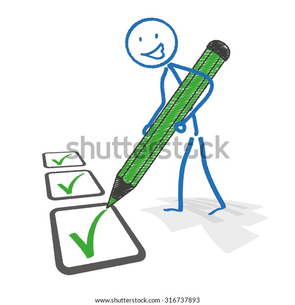 Stickman Pen Checklist Eps 10 Vector Stock Vector (Royalty Free ...