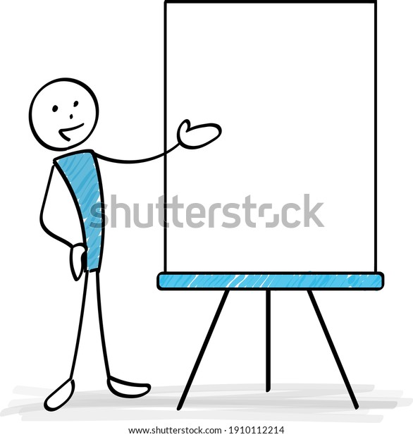 Stickman Person Explaining Front Board Stock Vector (Royalty Free ...