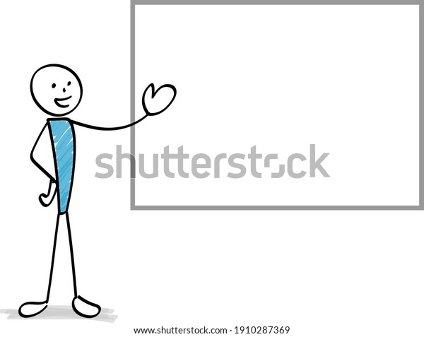 Stickman Person Explaining Front Board Stock Vector (Royalty Free ...