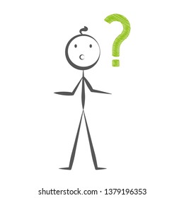 Stick Figure Blue Question Mark Stock Vector (Royalty Free) 1588514935 ...