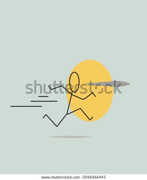 Stickman Runing Very Fast Sunset Stock Vector (Royalty Free) 2046066443 ...