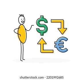 Stickman Stick Figure Making Exchange Convert Stock Vector (Royalty ...