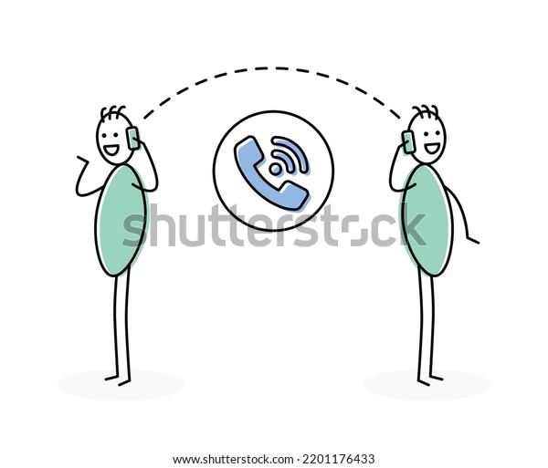 Stickman Stick Figure Making Phone Call Stock Vector (Royalty Free ...
