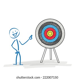 Stickman Target On White Background Eps Stock Vector (Royalty Free ...