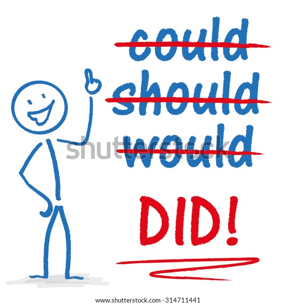 Stickman Text Could Should Would Did Stock Vector (Royalty Free ...