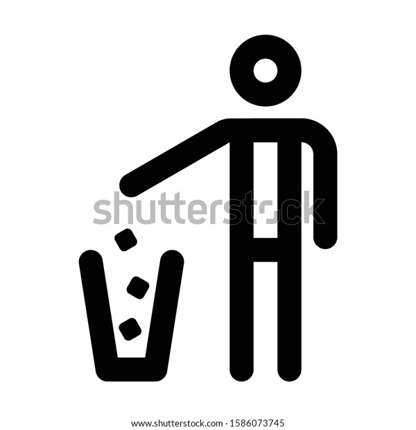Stickman Throwing Trash Trash Can No Stock Vector (Royalty Free ...