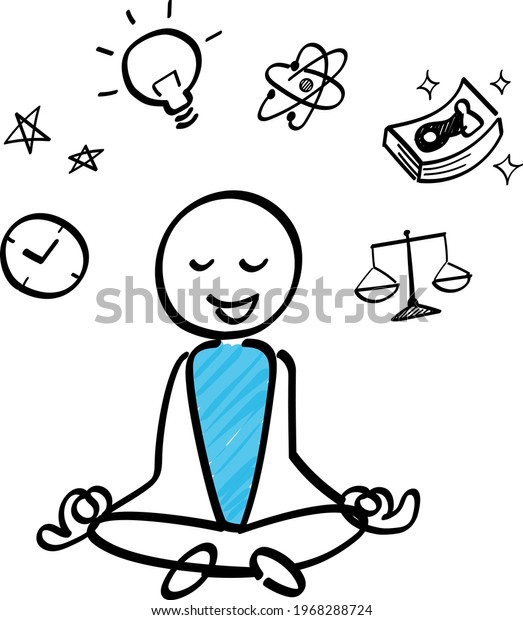 Stickman Whose Ideas Come Mind While Stock Vector (Royalty Free ...