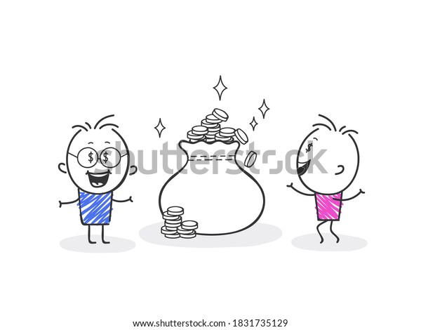 Stickman Winning Money: เวกเตอร์สต็อก (ปลอดค่าลิขสิทธิ์) 1831735129 ...