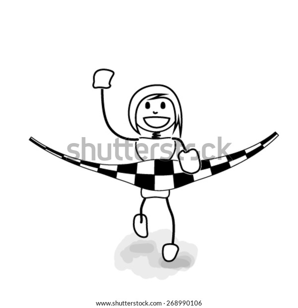 Stickman Winning Race Cheering Concept Image Stock Vector (Royalty Free ...