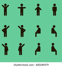 Stickmanperson Basic Body Posture Stick Figure Stock Vector (Royalty ...