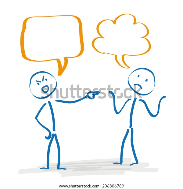 Stickmans Speech Bubbles On White Background Stock Vector (Royalty Free ...