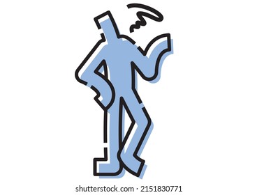 Disappointed Stick Figure Hes Sitting Chair Stock Vector (Royalty Free ...