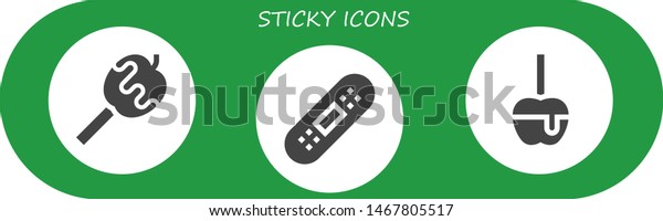 Sticky Icon Set 3 Filled Sticky Stock Vector (Royalty Free) 1467805517 ...