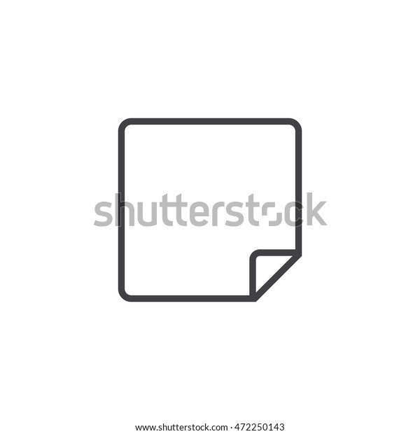 Sticky Note Line Icon Outline Vector Stock Vector (Royalty Free ...