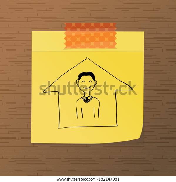 Sticky Note Paper Doodles Stock Vector (Royalty Free) 182147081 ...