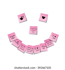 Sticky Note Smile Face Idea Concept: vector de stock (libre de regalías ...